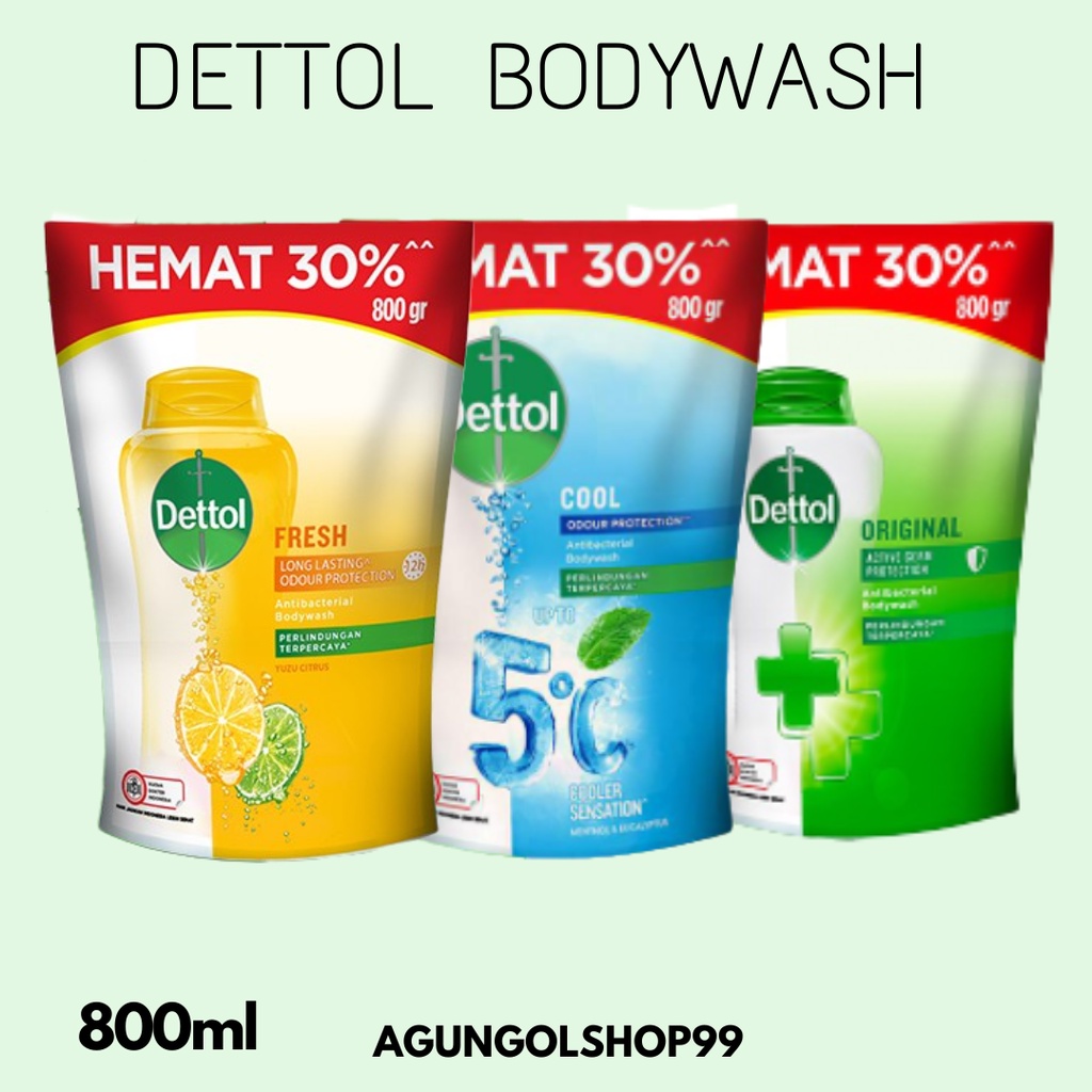 Jual Dettol sabun mandi cair cool/fresh mentol 800ml | Shopee Indonesia
