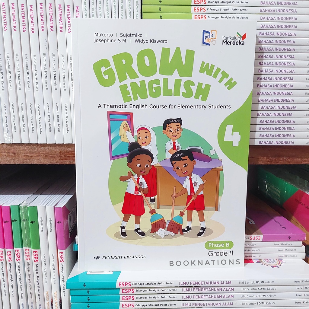 Jual Buku GROW WITH ENGLISH Kelas 4 SD / MI ERLANGGA Kurikulum Merdeka ...