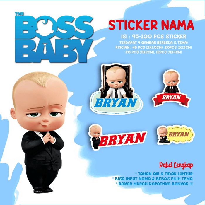 Jual Sticker / Stiker Label Nama Karakter Tema BABY BOSS | Shopee Indonesia