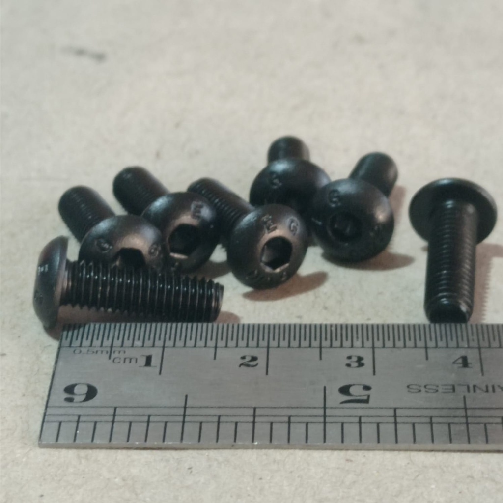 Jual BAUT L BUTTON M5 X 16 BAJA BUTTON PAYUNG HEAD SCREW M5X16 HITAM ...