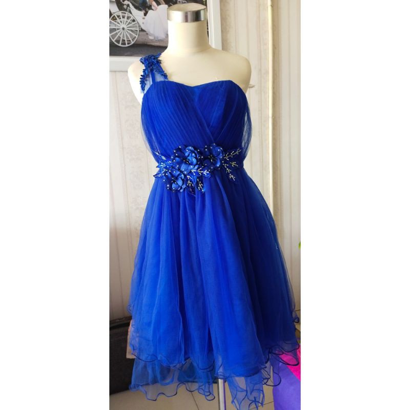 Jual Gaun pesta preloved / gaun pesta biru electric / party dress ...