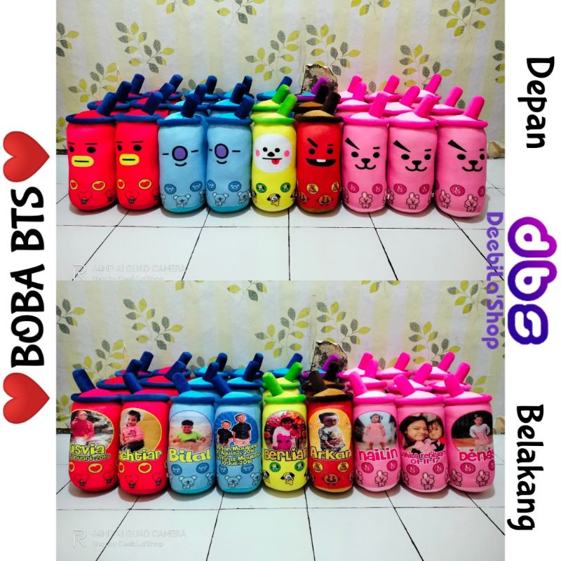 Jual BONEKA BOBA BTS (BISA PAKAI FOTO & NAMA) / BONEKA BOBA BUBBLE MILK ...