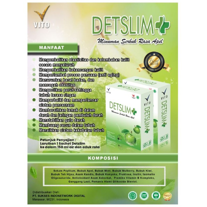 Jual DETSLIM BY VITO KHUSUS PRODUK HANYA READY RASA APEL (MINUMAN DETOX ...