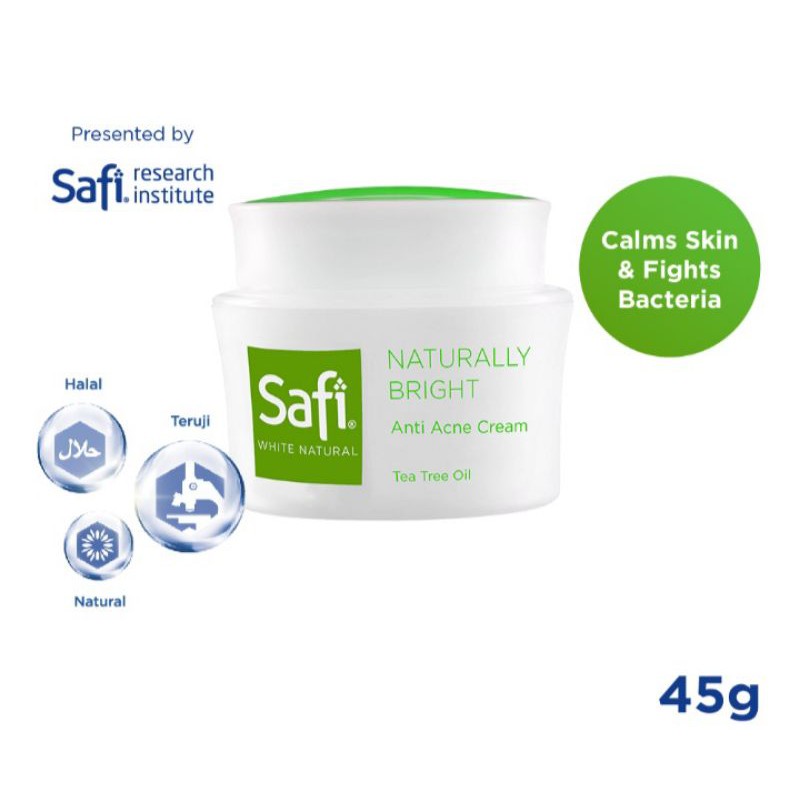 Jual Safi White Natural Anti Acne Cream 45gr | Shopee Indonesia