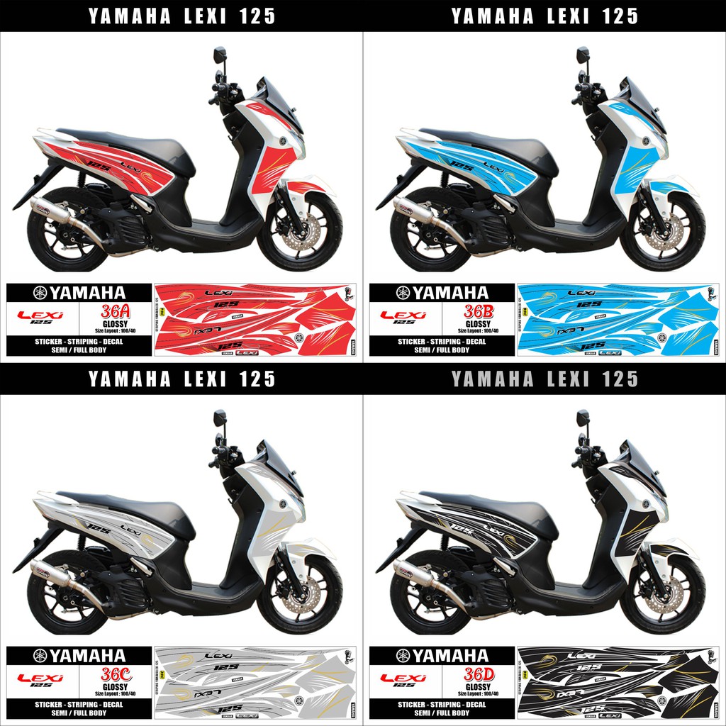 Jual striping sticker decal motor YAMAHA LEXI 125 Variasi AR-36 GLOSSY ...