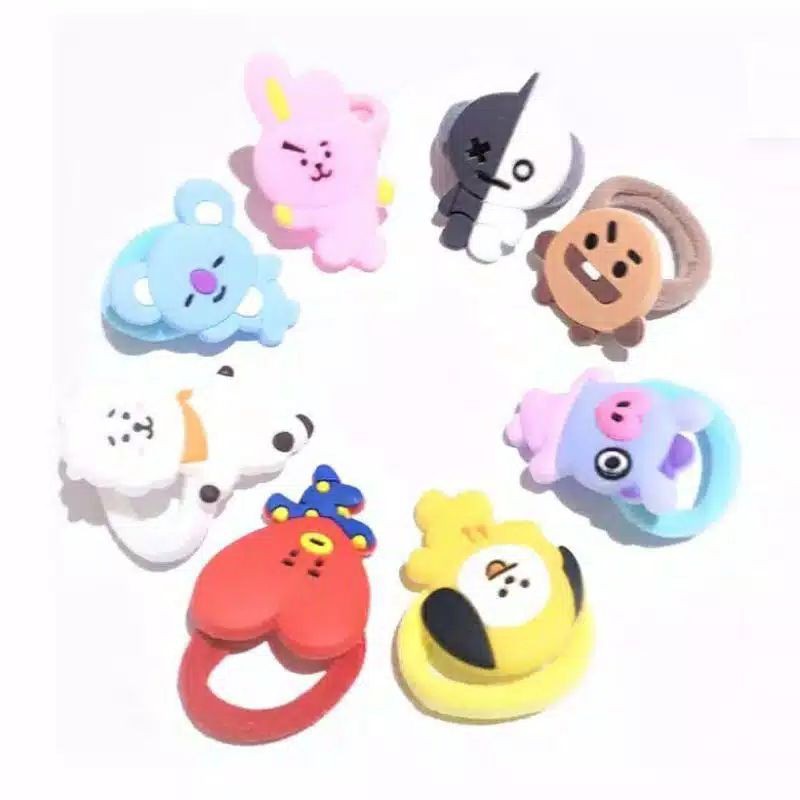 Jual Ikat Rambut BTS BT21 KPOP Karakter Bahan Latex Raisin // Karet ...
