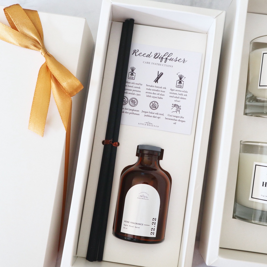 Jual Reed Diffuser and Scented Candle Gift Set Premium Luxury Lilin ...