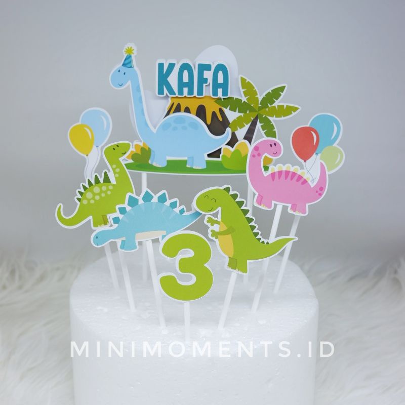 Jual Cake Topper 3D Custom Nama Dino Dinosaurus Dinosaur - Alat ...
