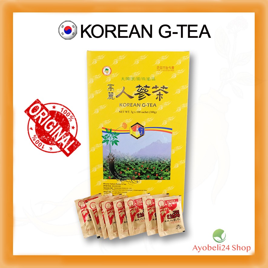 Jual TEH GINSENG PUTIH KOREA (Korea White Ginseng Tea) - 100 Sachet | Shopee Indonesia