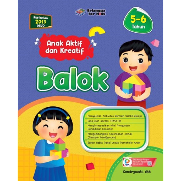 Jual [Erlangga Official] Bahan Habis Pakai Anak Aktif & Kreatif 5-6 Tahun: Balok | Shopee Indonesia
