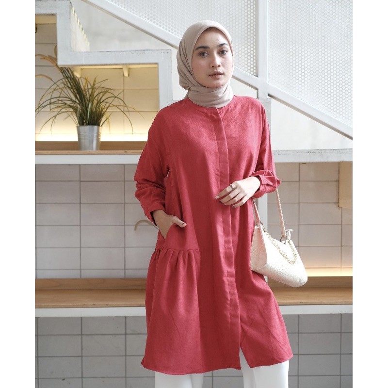 Jual OLIKA Alifya Tunik Merah | Shopee Indonesia