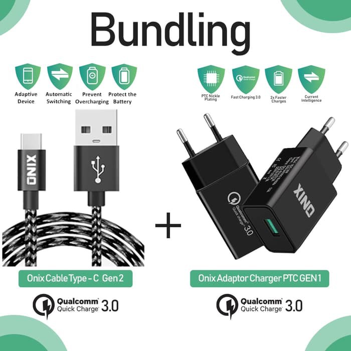 Jual Onix Adaptor Charger PTC-01 PTC Gen 2 Usb Type C Cable - Bundling | Shopee Indonesia
