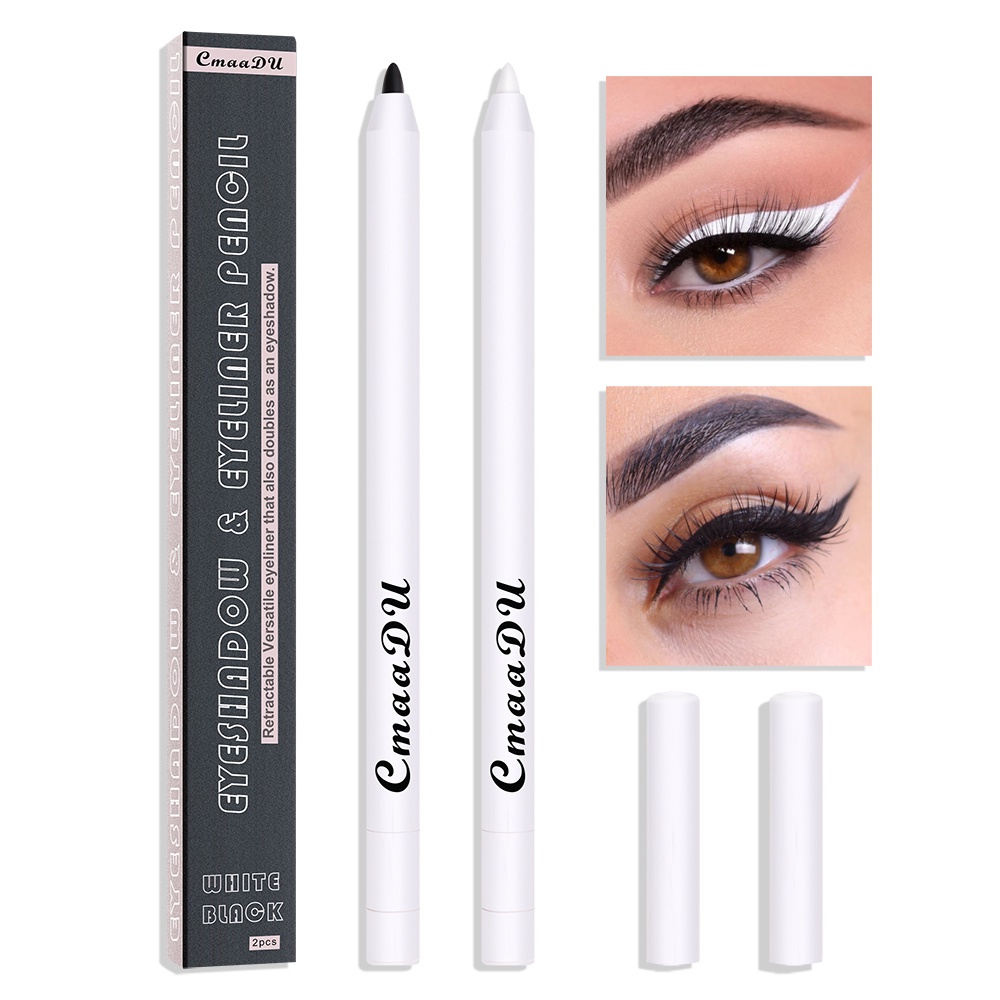 Jual CMAADU EYESHADOW & EYELINER PENCIL Pensil Matte 2pcs Hitam & Putih ...