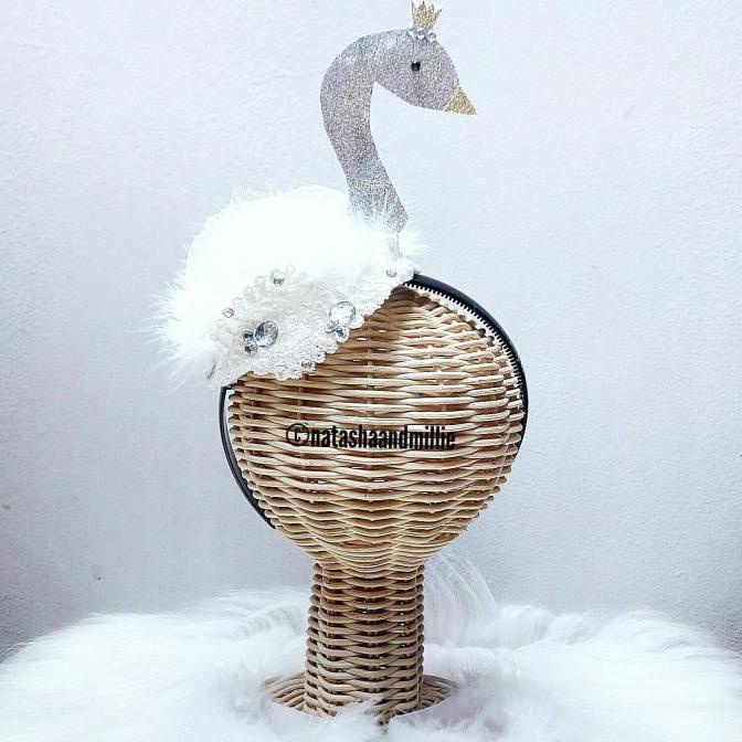 Jual $$] BANDO Angsa Bulu Putih Glitter Silver (White Swan) | Shopee ...