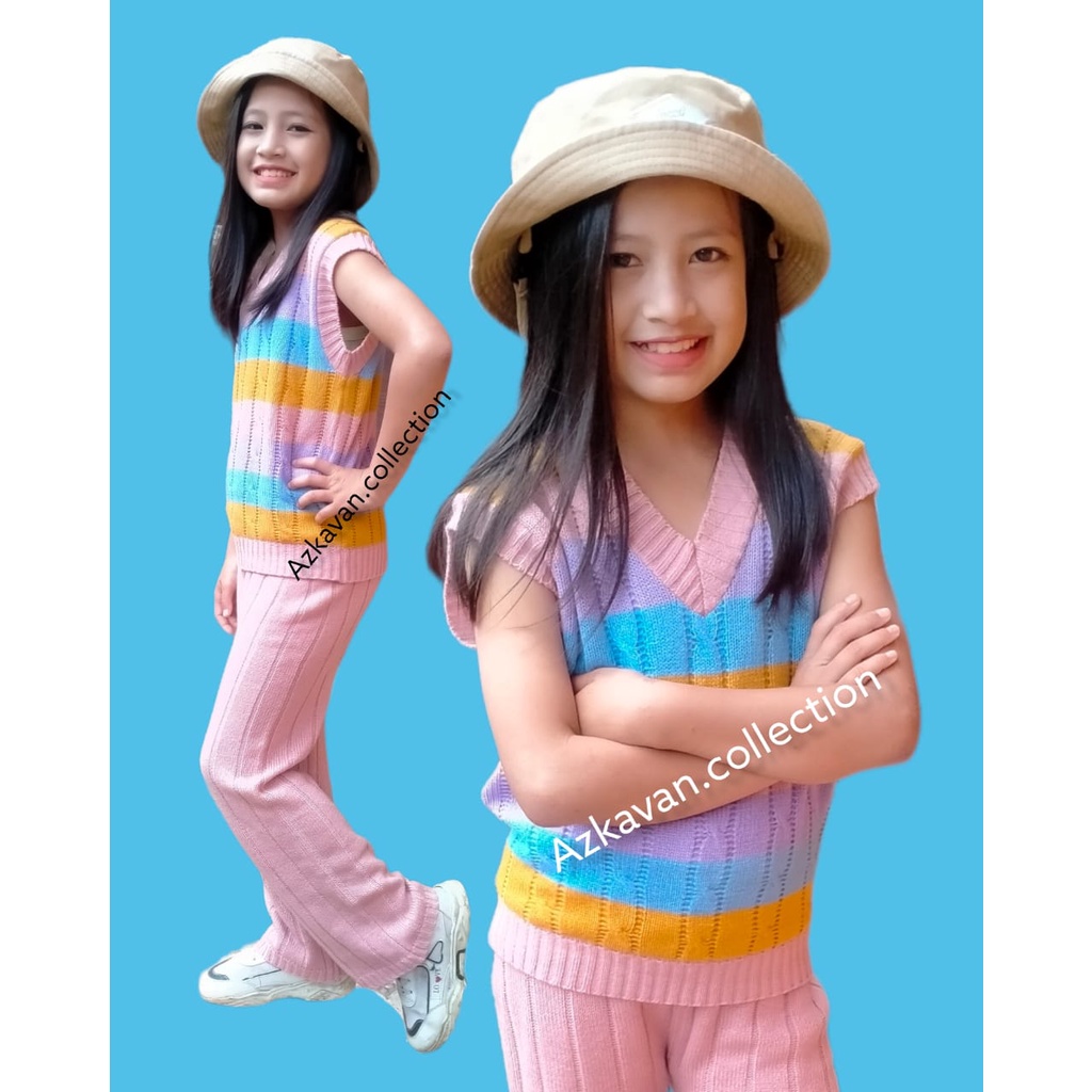 Jual Rompi anak rainbow usia 2-12tahun/ Candy Vest Rompi Cable | Rompi ...