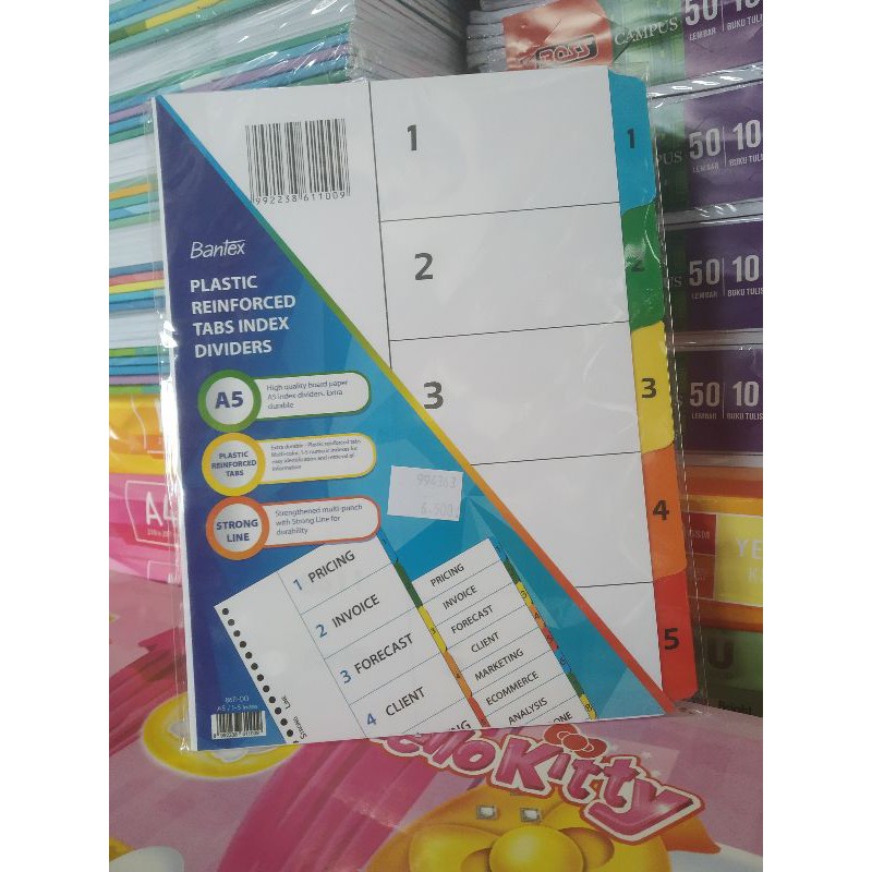 Jual Bantex index dividers A5 (1-5 index) | Shopee Indonesia