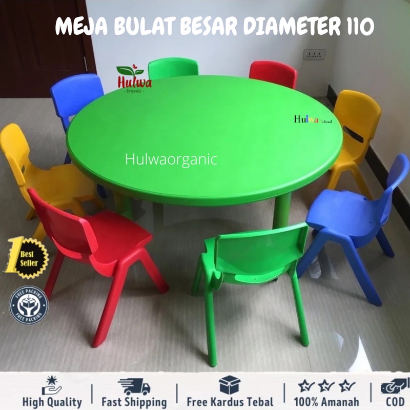 Jual MEJA ANAK BULAT BENTUK BULAT UKURAN BESAR DIAMETER 110 cm kaki ...