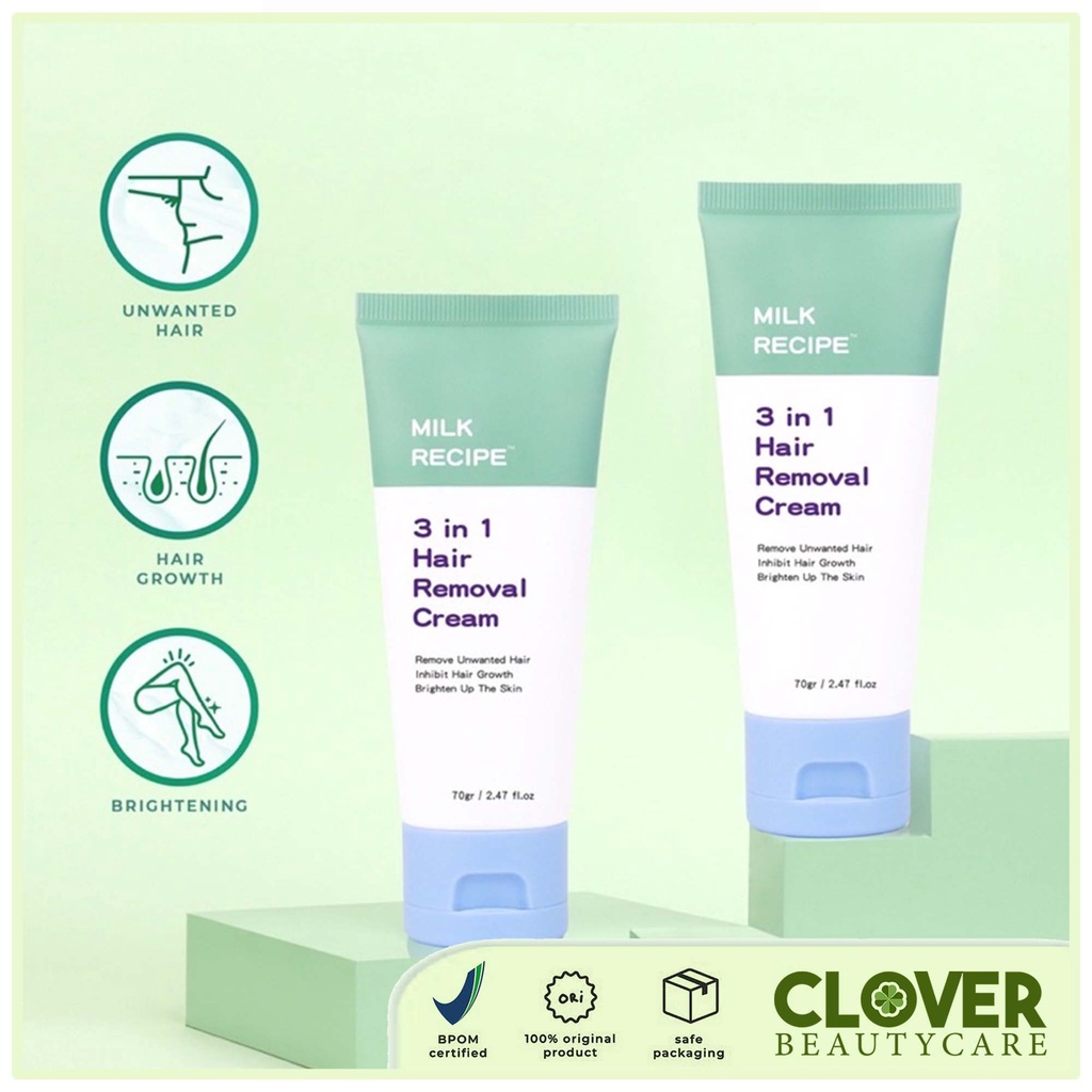 Jual Milk Recipe 3 in 1 Hair Removal Cream Krim Penghilang Bulu ...