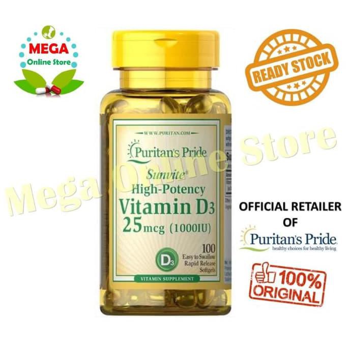 Jual vitamin- puritan pride vitamin d3 1000 iu - 100 softgels -multivitamin-d. | Shopee Indonesia