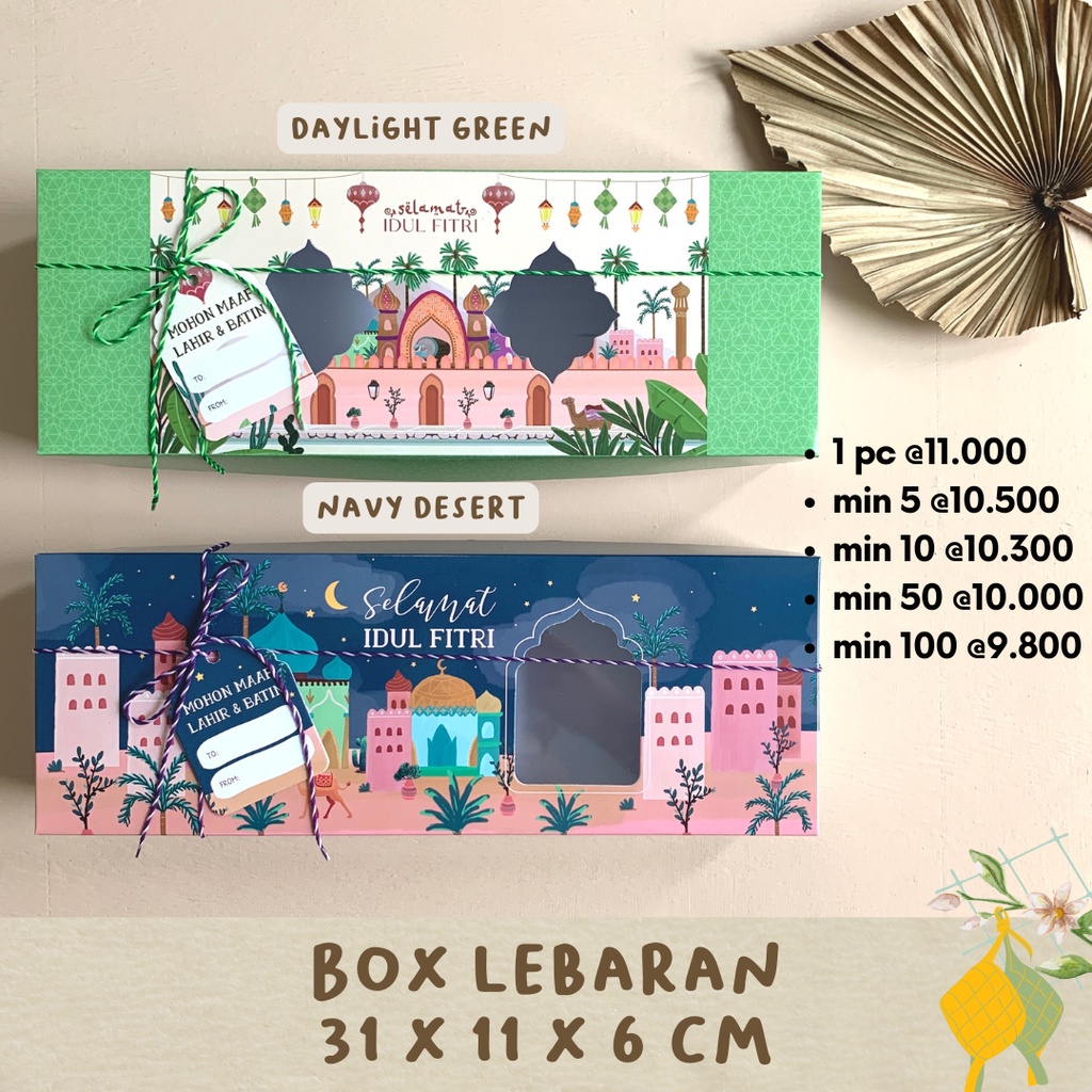 Jual Box Dus Kotak Kue Cookies Toples Lebaran / Idul Fitri 31 x 11 x 6 ...