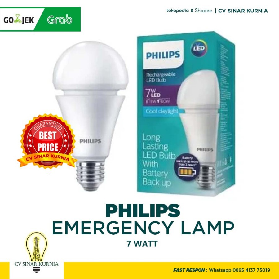Jual Lampu LED Philips Emergency 7,5W Putih 7,5 W Watt 7,5Watt - Putih | Shopee Indonesia