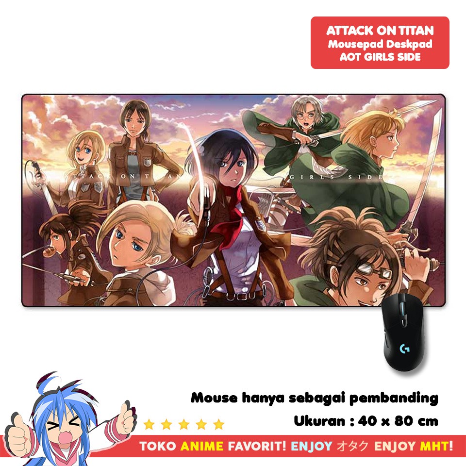 Jual Mousepad Anime Gaming Deskpad Anime Attack On Titan Aot Girls
