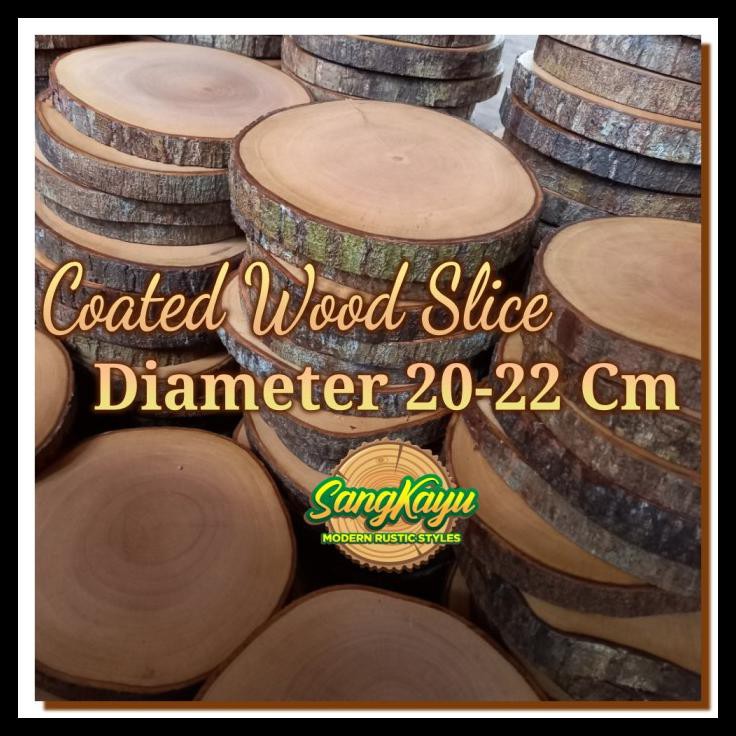 Jual Promo Natural Wood Slice Diameter 20-22 Cm Potongan Talenan Kayu ...
