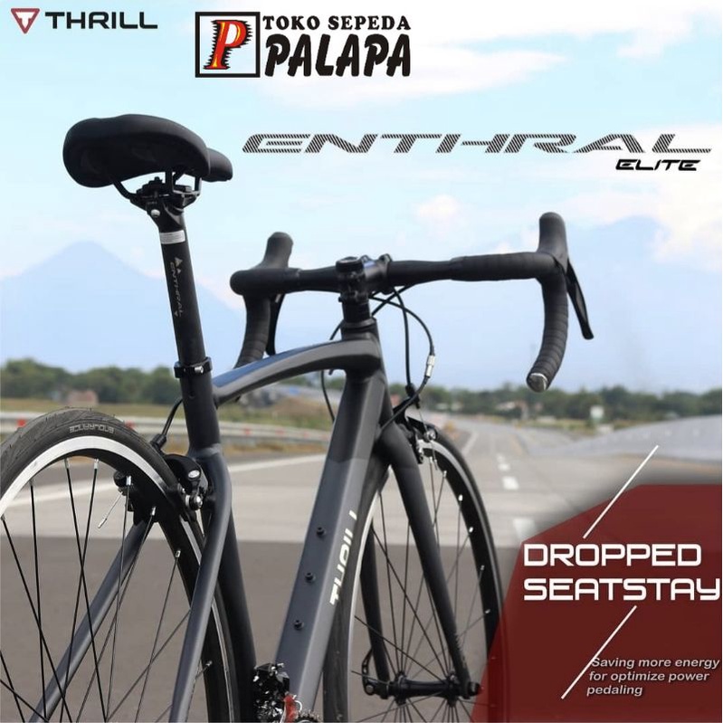 Jual Sepeda Balap 700C THRILL ENTHRAL Elite Roadbike Road Bike Black ...