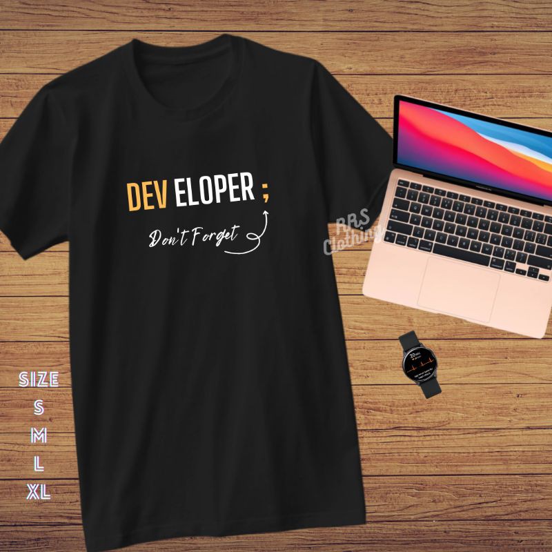 Jual Tshirt Kaos Wanita Pria 20 Programmer Developer Don't Forget Semicolon | Shopee Indonesia
