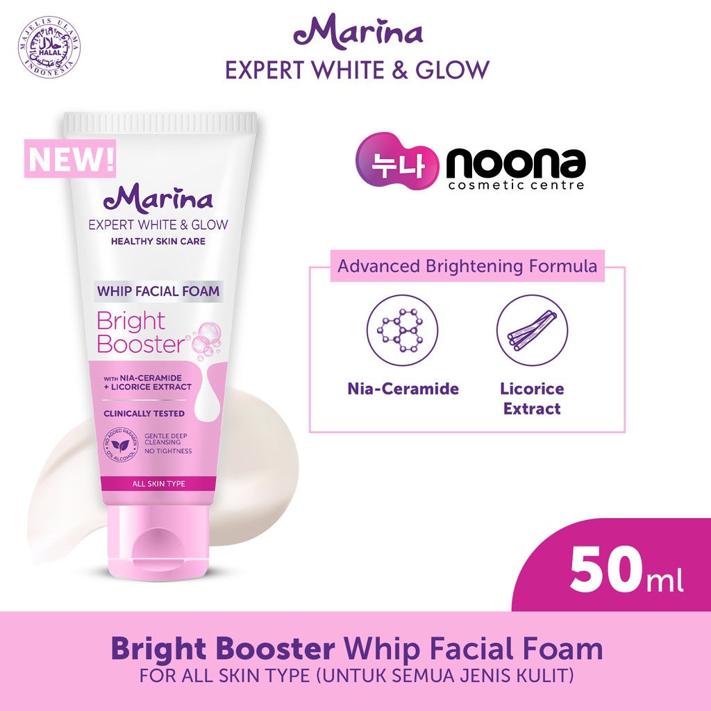 Jual MARINA WHIP FACIAL FOAM BRIGHT BOOSTER | Shopee Indonesia
