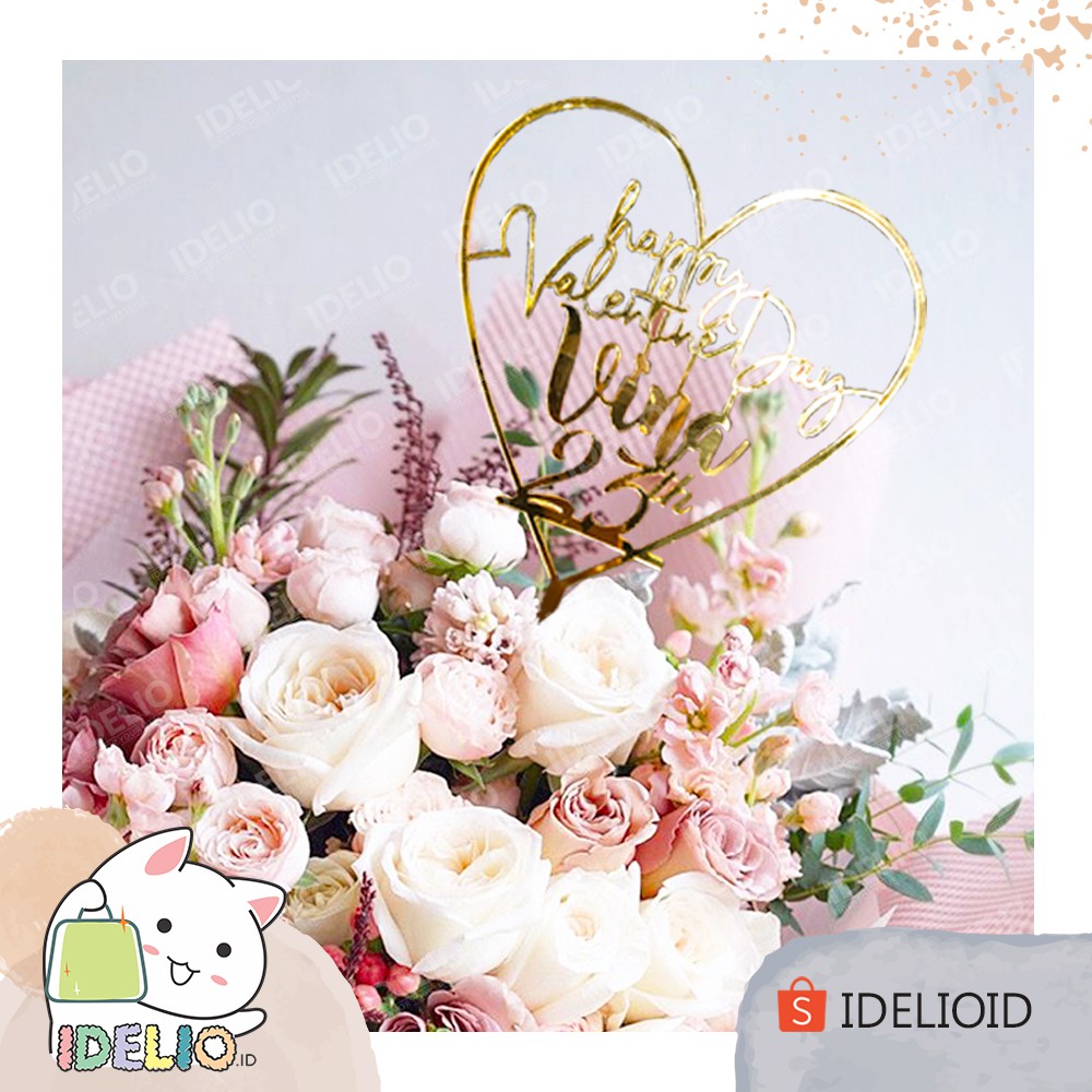 Jual Akrilik Custom Topper Kue Cake / Bouquet Bunga | Shopee Indonesia