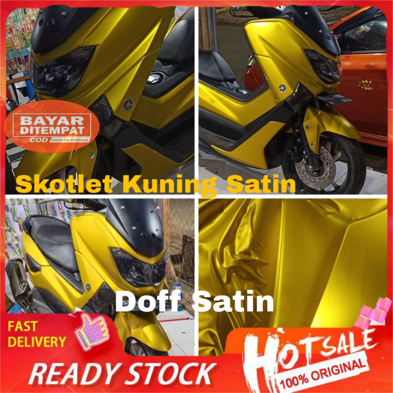 Jual STIKER SKOTLET KUNING SATIN METTALIK KROM GOLD DOFF STIKER ...