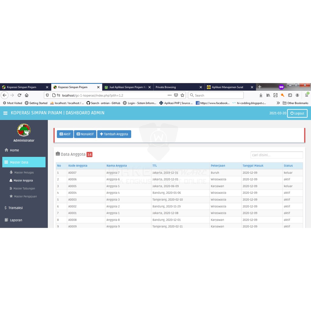 Jual APLIKASI ATAU SOURCE CODE KOPERASI SIMPAN PINJAM BERBASIS WEB ...