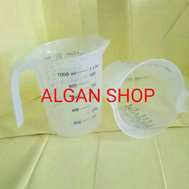 Jual Gelas Ukur Plastik 1000 ml 1 Liter OWL Takar Measuring Cup Cairan Air Kue Cake Puding ...