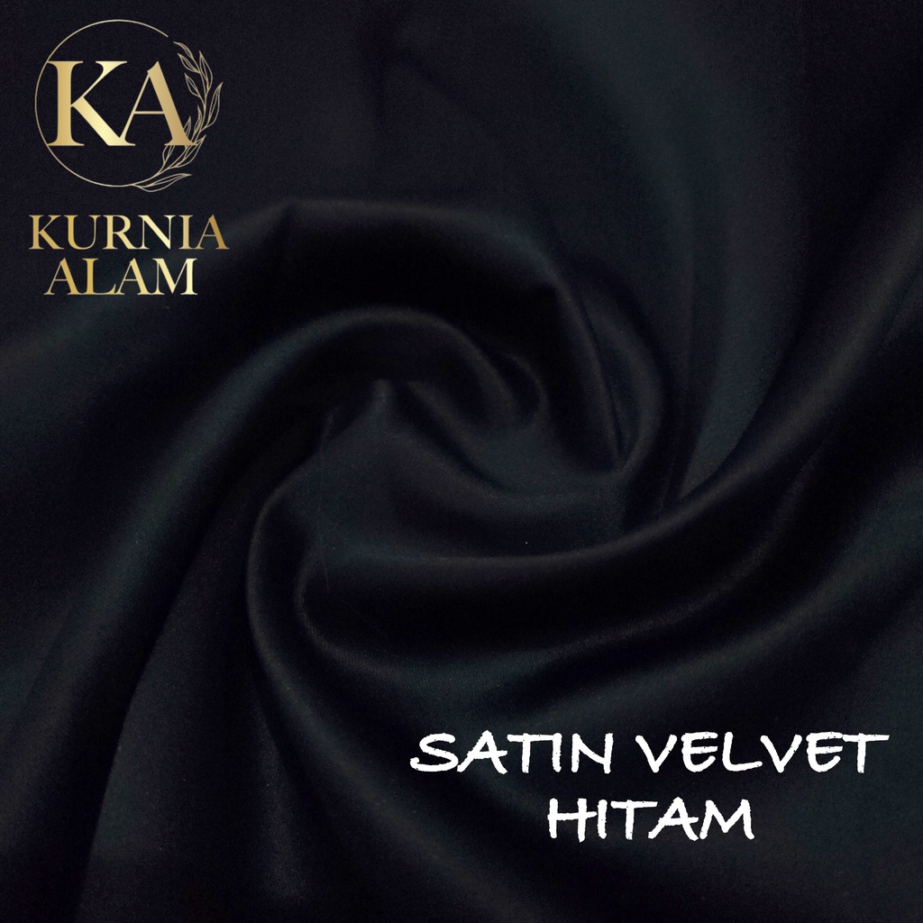 Jual Kain Satin Velvet Premium Grade A Warna HITAM Bahan Dress, Hijab ...