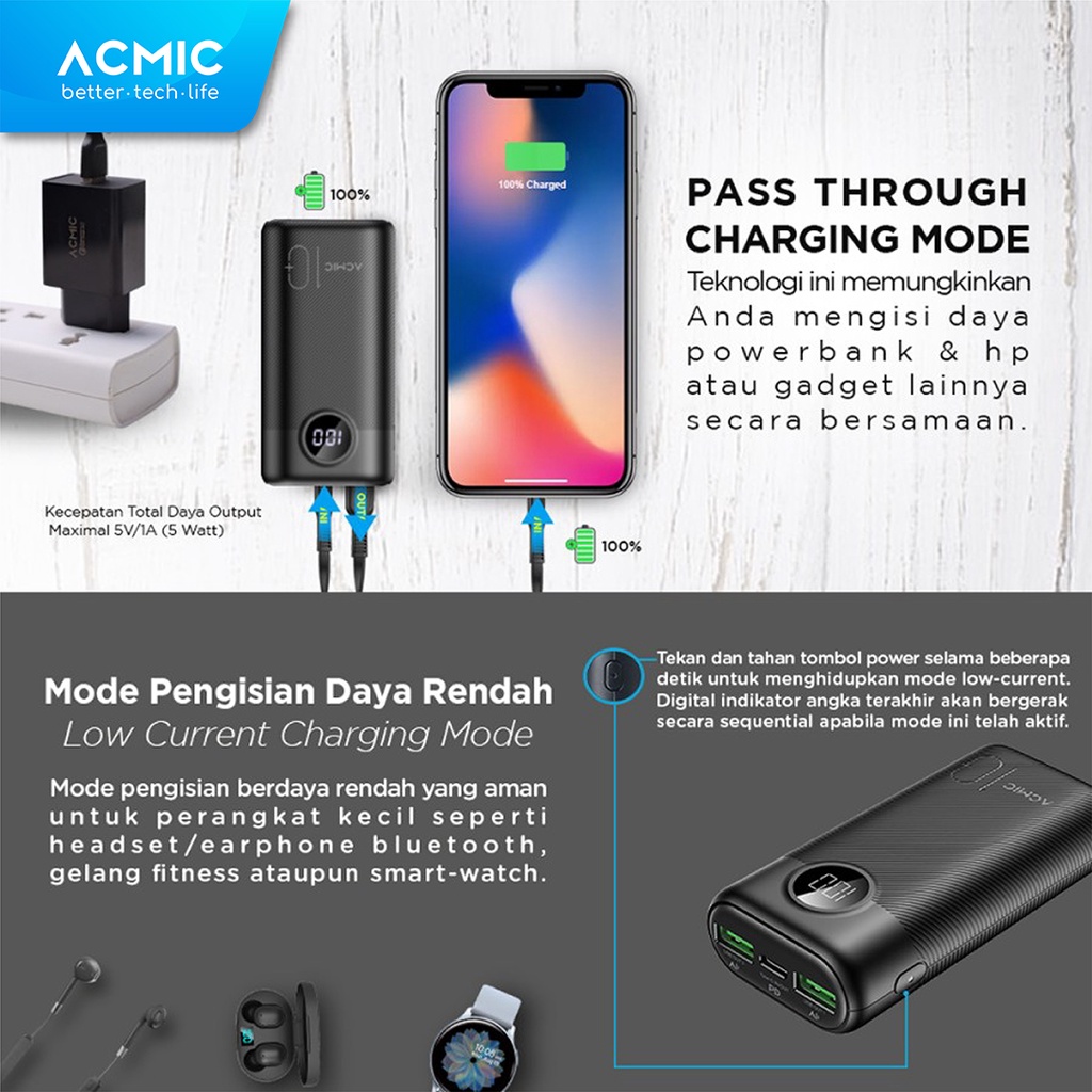 Jual ACMIC DIGIMAX 10000mAh Powerbank Mini 22.5W Fast Charging Type C | Shopee Indonesia