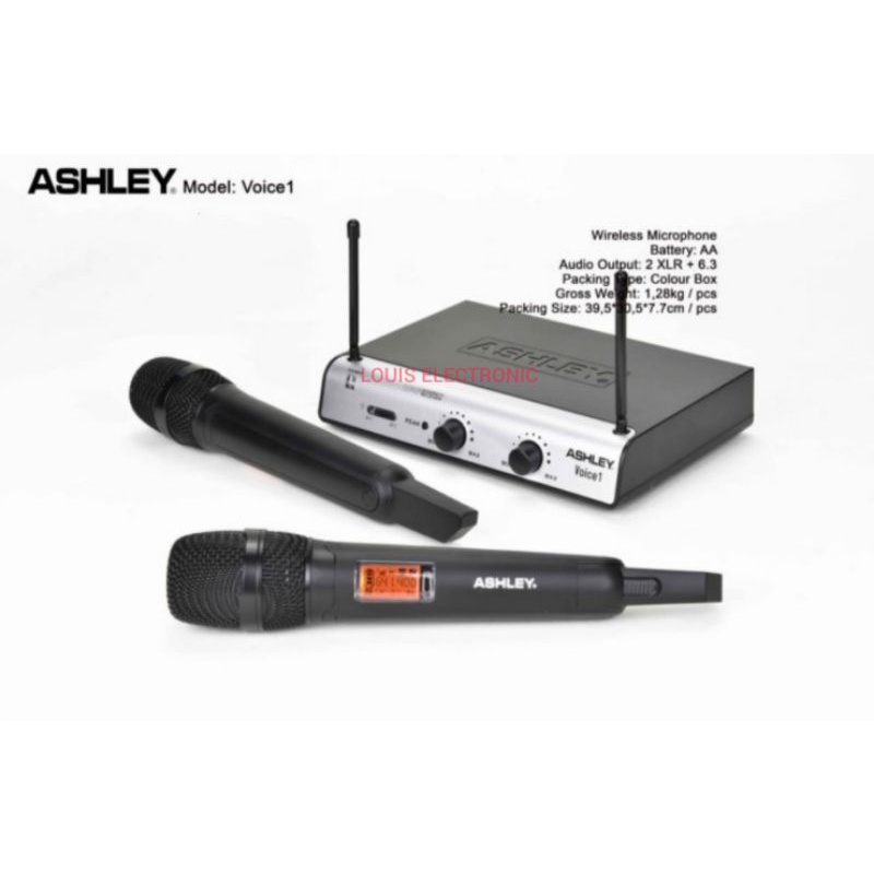 Jual Mic Microphone Wireless Ashley Voice 1 PP Original ( 2 Mic Handle ...