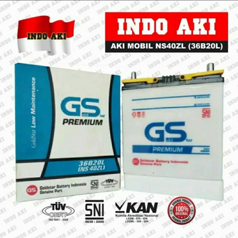 Jual AKI MOBIL NS40ZL 36B20L 12V 35Ah AGYA ALTIS AYLA JAZZ FREED CITY BRIO MOBILIO ERTIGA ...