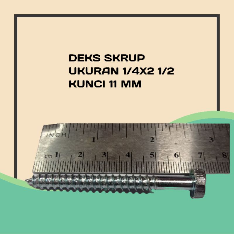 Jual Deks Screw Deskrup Deks Skrup STAINLIS STEEL 1/4 x 2 1/2 Inci ...