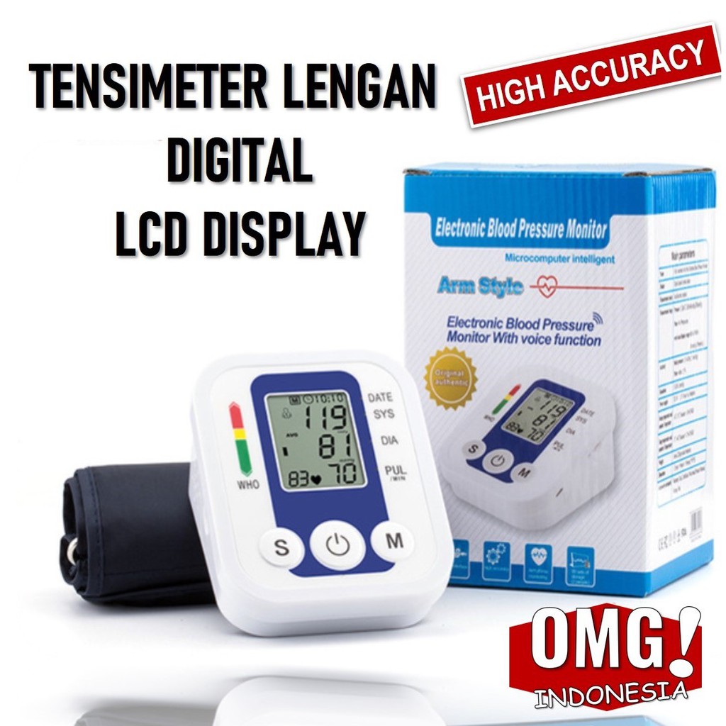 Jual TENSIMETER DIGITAL LCD DISPLAY PENGUKUR TEKANAN TENSI DARAH ...