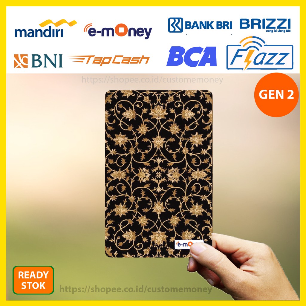 Jual KARTU EMONEY DESIGN GAMBAR BATIK DAUN KUMPULAN ETOLL E-MONEY ...