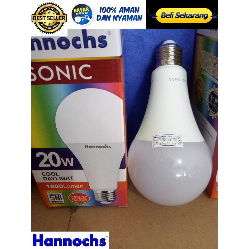 Jual Lampu LED Hannochs 20 Watt SONIC CAHAYA PUTIH bolam hanoch hanok hanocLampu LED / Bohlam ...