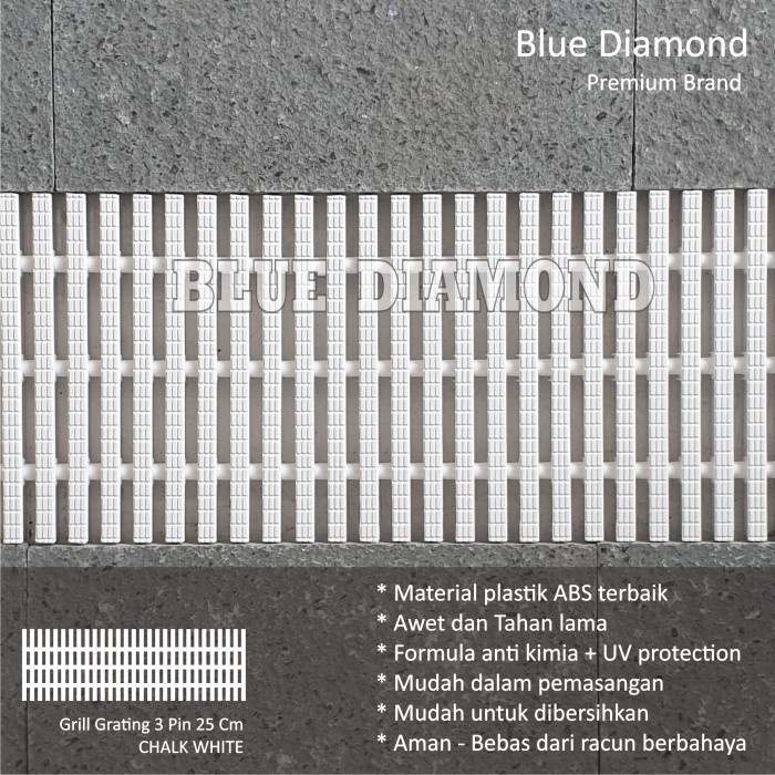 Jual Grill Grating Kolam Renang 3 Pin Lebar 25 CM - Chalk White ...