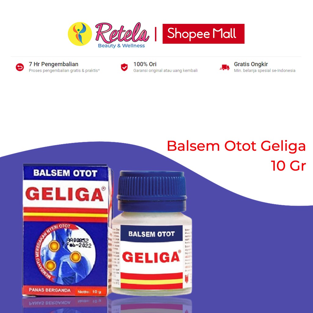 Jual Balsem Otot Geliga 10gr / Keseleo / Memar / Otot / Nyeri Punggung ...