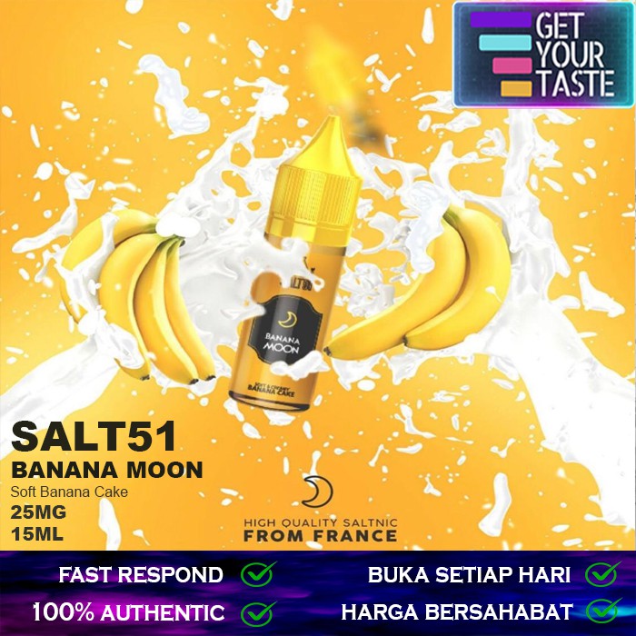 Jual Banana Moon Salt Nic 15ML by Lab51 - Soft Banana Cake Salt Liquid ...