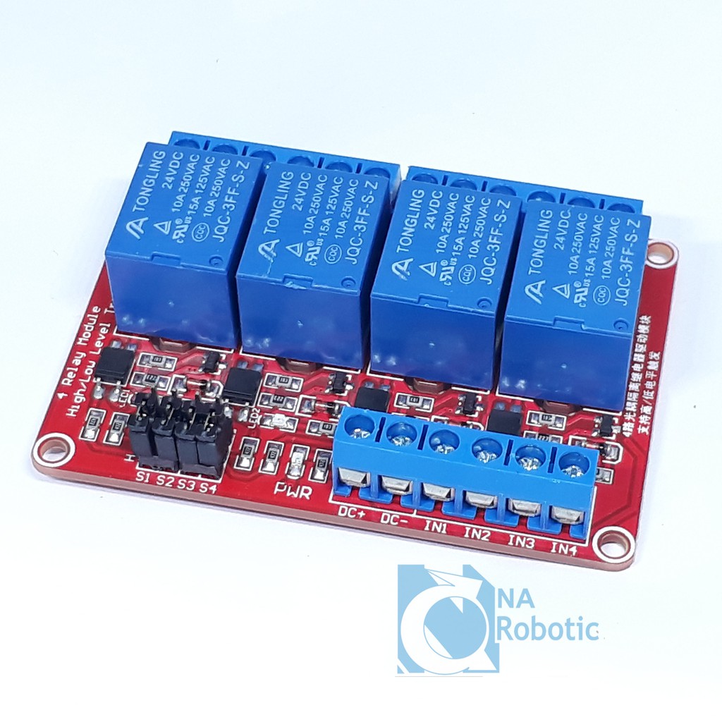 Jual Relay Module 24V 4 Channel High Low Triger | Shopee Indonesia
