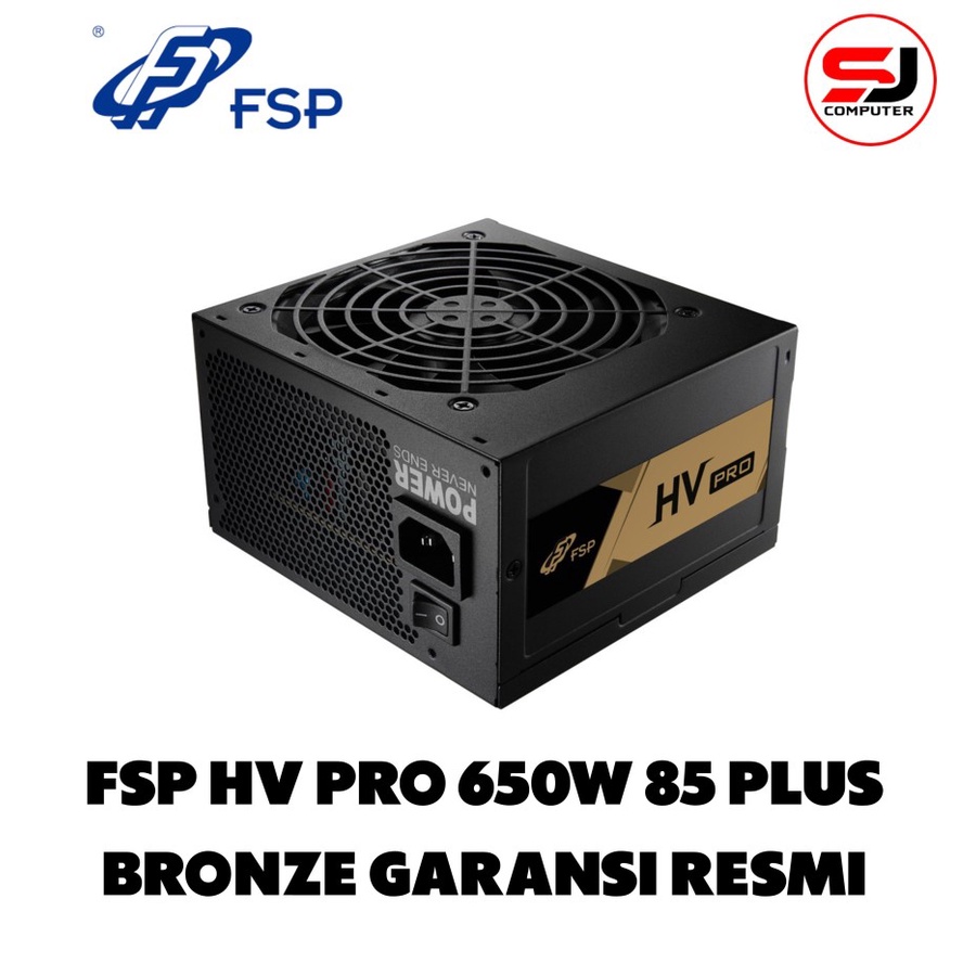 Jual PSU FSP HV PRO 85+ 650W 85 Plus Bronze power supply Flat Black ...