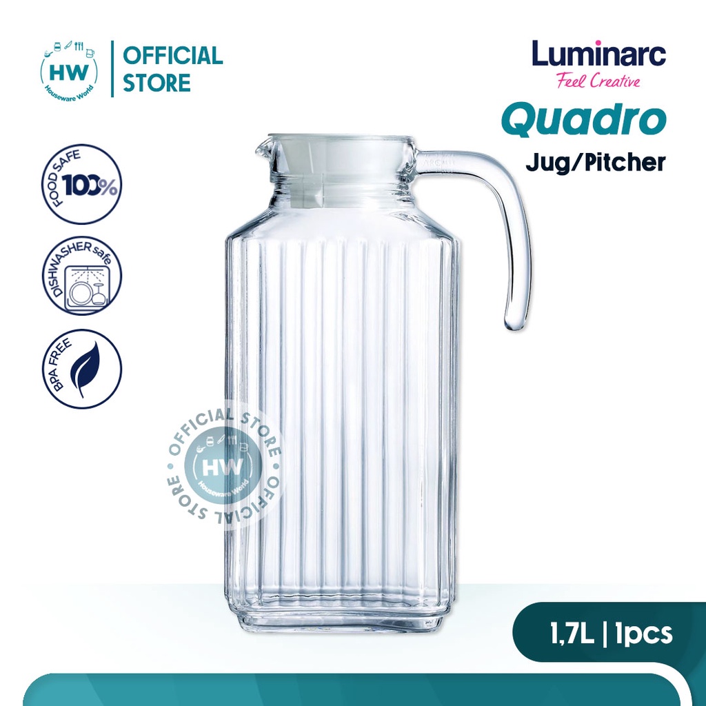 Jual Luminarc Jug/Pitcher/Teko Quadro 1,7L - 1Pcs | Shopee Indonesia
