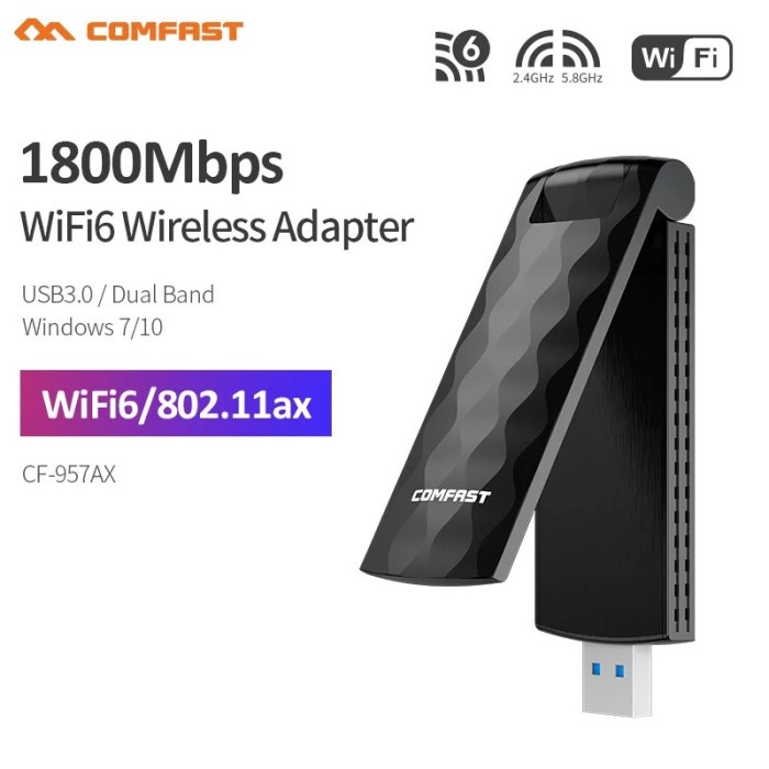 Jual COMFAST WiFi 6 Wireless USB Adapter Dual Band 5G Dongle CF-957AX ...
