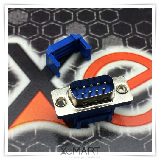 Jual DE9 Male Connector 9 pin Crimping Type for flat Cable Untuk Serial ...